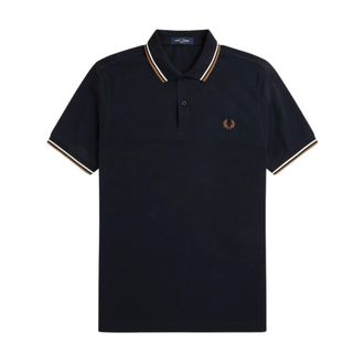 Fred Perry Blaues Polo-Shirt mit Doppelstreifen - - Tops - Herren - Blau - S
