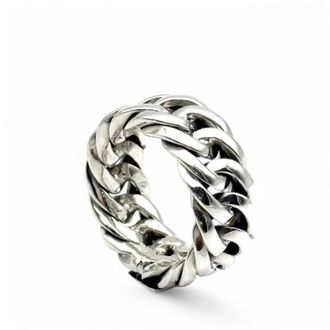 Jalan Jalan Silber Gourmette Kette Ring - - Accessories - Damen - Grau - 62 MM