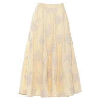 Rotate Rotate Birger Christensen, Femme, Jupes, Beige, Taille: 40 FR Flower Maxi Skirt