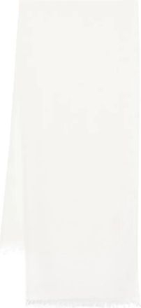 Faliero Sarti Tücher & Schals - Cream Cashmere-Silk Scarf With Delicate Fringe Tri - Gr. unisize - in Beige - für Damen