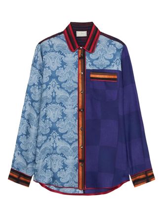 Pierre-Louis Mascia chemise à motif cachemire - Bleu