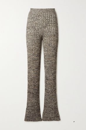 Chlo&eacute; Hose Mit Geradem Bein Aus Geripptem Kaschmir - Grau