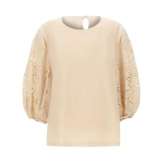 Max Mara Femme, Blouses et Chemises, Beige, Taille: 38 FR MstOrdine Lace-sleeve Top