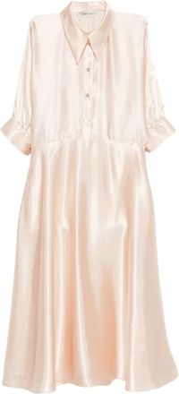 Alberta Ferretti Femme, Robes, Rose, Taille: 42 FR Robe Midi Satin&eacute;e