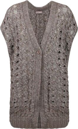 Herno Femme, Pulls, Brun, Taille: 36 FR Cardigan sans manches