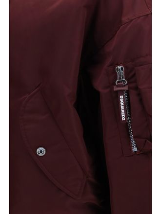 Dsquared2 Nylon Padded Bomber Jacket - Burgundy