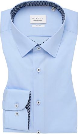 Eterna Slim Fit Hemd Langarm New Kent Kragen hellblau