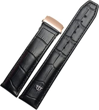 Generic HYHJYMG Für Uhrenarmbänder Echtes Leder Uhrenarmband 20mm 22mm Faltschließe Freizeit Business Kuh Armband