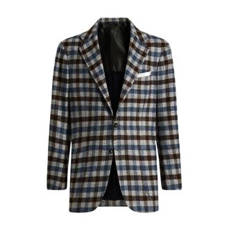 Kiton Karierte Wollmischungsjacke - - Jackets - Herren - Mehrfarbig - M