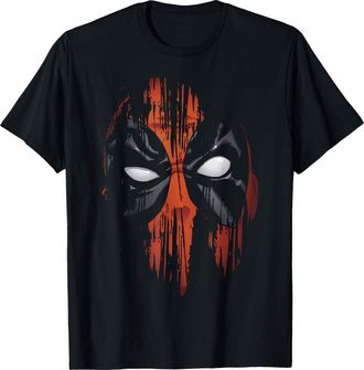MARVEL Deadpool Painted Face Distressed Hero Portrait T-Shirt