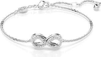 Swarovski Hyperbola Armband, Rhodiniertes Damenarmband mit Unendlichkeitssymbol und Strahlenden Klaren Swarovski Kristallen