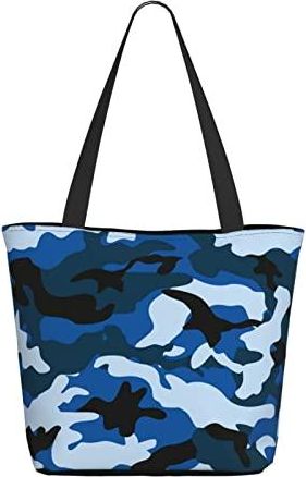 AOOEDM Camouflage-Camo Blue Ladies Shopping Bag 13x11x7in.Le cadeau parfait pour la Saint-Valentin.Cest de la Saint-Valentin pour maman, fille, &eacute;pouse, etc