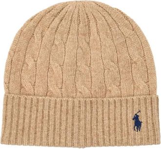 Polo Ralph Lauren Caps & M&uuml;tzen - Cable-Knit Wool-Cashmere Beanie With Ribbed Hem - Gr. ONE SIZE - in Beige - f&uuml;r Damen