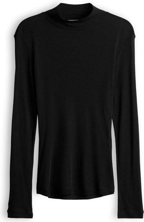 OPUS Longsleeve Sentro aus weichem Jersey Figurbetonter Schnitt mit hohem Stehkragen
