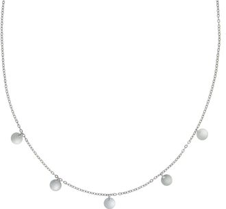 Zeeme Silber Halskette 925 Sterling Silber rhodiniert Pl&auml;ttchen-Anh&auml;nger 42+3cm