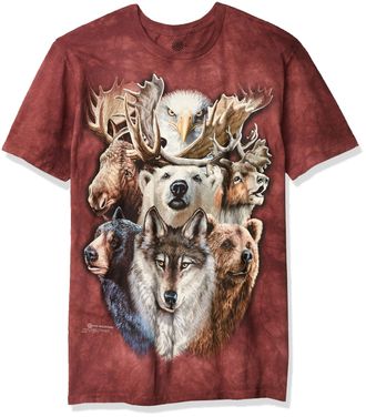 The Mountain Northern Wildlife Collag T-Shirt f&uuml;r Erwachsene, Braun, 2XL