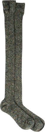 Miu Miu chaussettes côtelées Lamé - Noir