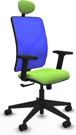 Piqueras y Crespo Atmungsaktiver B&uuml;rostuhl mit 2D-Armlehnen, h&ouml;henverstellbarer Lendenwirbelst&uuml;tze und festem Kopfteil, ausgestattet mit 3 Positionen und Schneideschaum