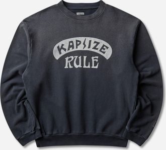 KAPITAL Men s SWT Knit Crewneck Sweatshirt (Kapsize Rule) Black