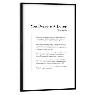artboxONE Poster mit schwarzem Rahmen 30x20 cm Typografie Frida Kahlo-Zitat - Bild Frida Kahlo