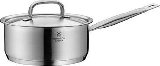 WMF Gourmet Plus Stielkasserolle 20cm, kleiner Topf mit Metalldeckel mit Dampf&ouml;ffnung, Kochtopf klein 2,5l, Induktion, Cromargan Edelstahl mattiert, Innen