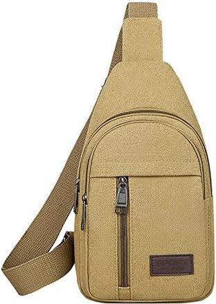 Generic Sac &agrave; bandouli&egrave;re en cuir pour homme - Style d&eacute;contract&eacute; - Couleur unie, kaki, Taille unique