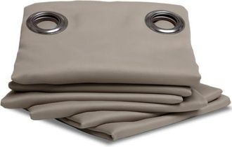 MOONDREAM FireControl Rideau Non-Feu 2en1 | Ignifug&eacute; | Occultant | Fabrication UE | Oeillets | Gris MC740 | 140L x 260H cm