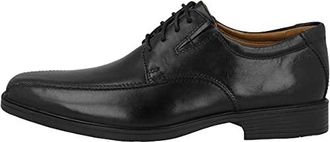Clarks Tilden Walk Tissu Oxford Homme, Black Leather Noir, 41.5 EU