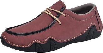 Generico Mocassins Slip-on pour homme sans lacets confortables souples chaussures de bateau homme avec bout rond blanc de travail chaussures de randonnée pour 