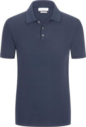 Daniele Fiesoli Unifarbenes Strick-Poloshirt in Reiskornstrickmuster in