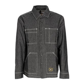 CAT Schwarzes Baumwoll Langarmhemd - - Shirts - Herren - Schwarzk - M