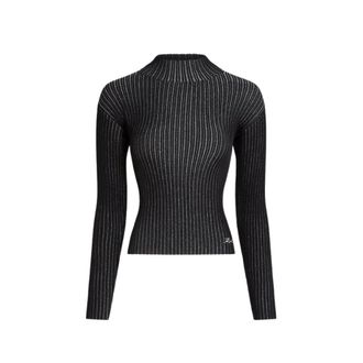 Karl Lagerfeld Femme, Pulls, Noir, Taille: 38 FR Haut en Tricot Lurex