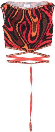 Pucci Marmo-print Shibori Laced Top