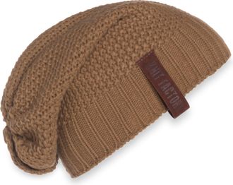 Knit Factory Coco Mütze - Strickmütze für Damen und Herren - Slouch Beanie - Wintermütze mit Wolle - Hochwertige Qualität - New Camel