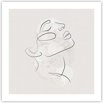 Arttor Poster ohne Rahmen Deko 50x50cm Gesicht Linie Skizze Wandposter Art Prints Wanddeko Bild Wand Kunstdruck Wandbilder Dekoration Wohnzimmer Schlafzimmer