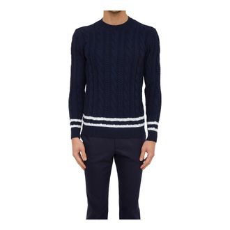 Eleventy Blauer Rundhals Pullover - - Knitwear - Herren - Blau - M