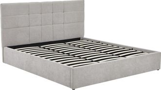 Pascal Morabito Bett mit Bettkasten - 200 x 200 cm - Stoff - Grau - ELIAVA