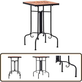 vidaXL Mosaiktisch Keramik Terracotta - Outdoor Tisch - Gartenmöbel - Balkontisch - Pflanzentisch - Mosaiktisch