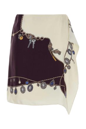Versace 5r880burgundywhitegold Gonne Skirt
