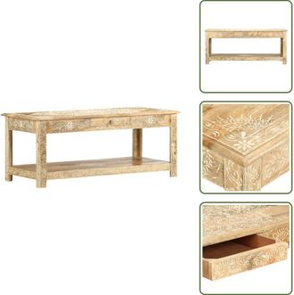 vidaXL The Living Store Couchtisch 110 x 50 x 45 cm Handgemalt Massivholz Mango - Beistelltisch