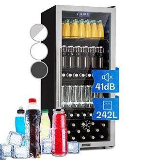 Klarstein Klarstein Mini Frigo de Chambre et Bureau pour Boisson, Petit Frigo Silencieux, Refrigerateur Mini Bar 242L, Petit Réfrigérateur Camping, Étagères Rég
