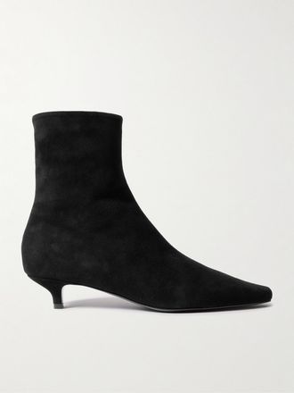 Toteme Ankle Boots Aus Veloursleder - Schwarz