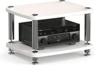 Generic HiFi Regal 4-stufiges Stereo-St&auml;nder, HiFi-Lautsprechergeh&auml;use Mit Vibrationsd&auml;mpfung, Modernes Stereo-Rack Aus Holz for Gaming, Besprechungsr&auml;ume, Wo