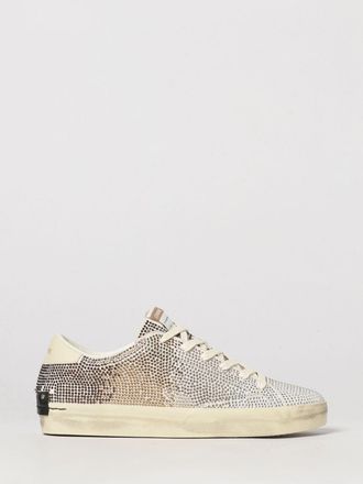 Crime London Baskets basses Distressed en cuir lamin&eacute; avec strass