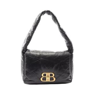 Balenciaga Sac bandouli&egrave;re en cuir Monaco Pre-owned - Femme - Pre-owned - Noir - Taille: ONE Size