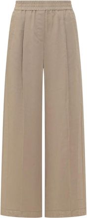 Brunello Cucinelli Femme, Pantalons, Beige, Taille: 40 FR Pantalon de surv&ecirc;tement ample en organza de coton