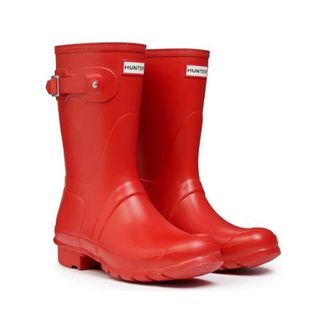 Hunter Kurze Milit&auml;rrote wasserdichte Gummistiefel - - Shoes - Damen - Rot - 36 EU