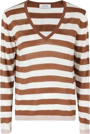 Gran Sasso Femme, Pulls, Brun, Taille: 36 FR Pull Ray&eacute;