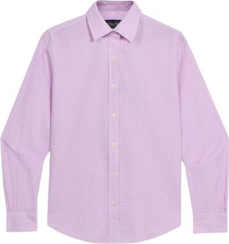 Brooks Brothers Femme, Chemises, Violet, Taille: 38 FR Micro Vichy Cotton Shirt with Logo
