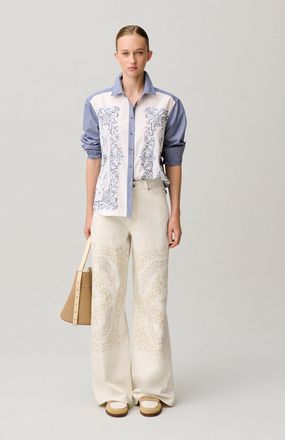 Claudie Pierlot Jean denim broderie CP